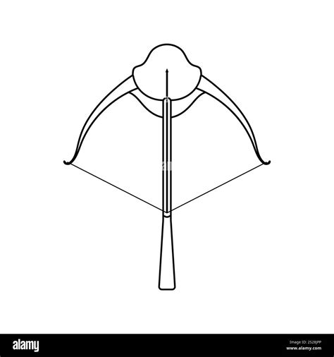 Icon of crossbow. Thin line design. Vector illustration Stock Photo - Alamy