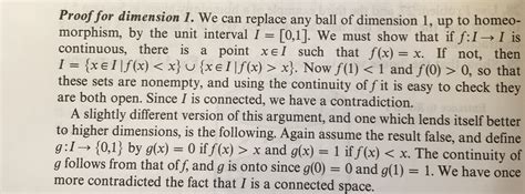 General Topology Explanation Of Brouwer Fixed Point Theorem In One Dimension Mathematics