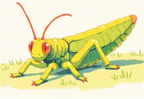 Close Up Of A Grasshopper Stock Illustration Illustration Of Nature