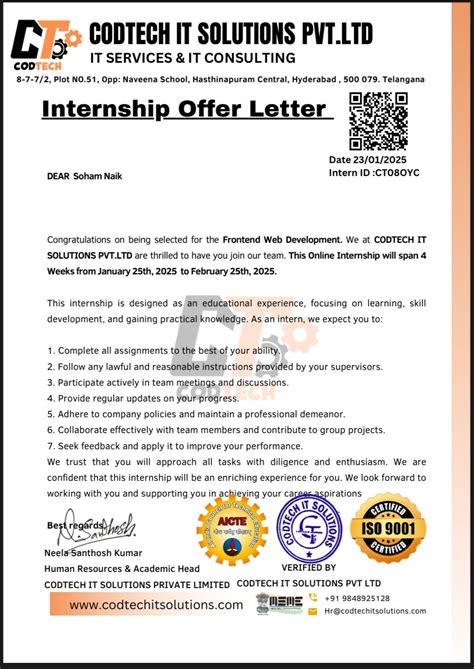 Codtechitsolutions Internship Fullstackdevelopment Soham Naik