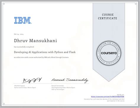 completed a course on developing ai applications with flask dhruv
