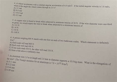 Solved 4 A Wheel Accelerates With A Constant Angular Acceleration Of 4 0rad S 2 If The