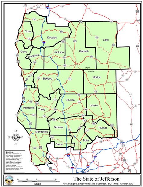 Map Of The State Of Jefferson