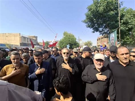 دزفول ایستاده بدرقه کرد؛ تشییع باشکوه سپهبد شهید رشید و فرزندش در قلب