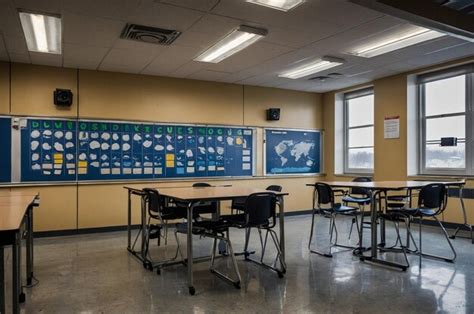 Classroom With A Weather Tracking Board Premium Ai Generated Image