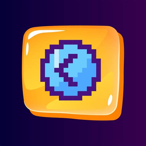 Left Side Pointer Glossy Ui Button With Pixelated Color Icon Arrow
