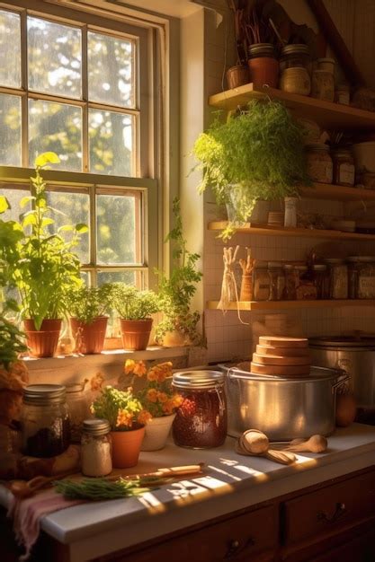 Premium Ai Image Sunlight Streaming Through A Kitchen Window With