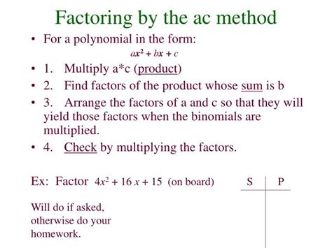 Ppt P 5 Factoring Polynomials Powerpoint Presentation Id 325949