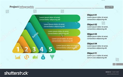 Five Elements Process Chart Slide Template เวกเตอร์สต็อก ปลอดค่า