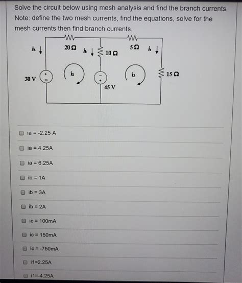 Solved Solve The Circuit Below Using Mesh Analysis And Find Chegg