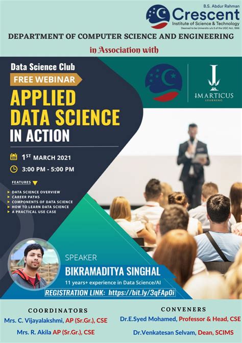 Cse Data Science Club Webinar On Applied Data Science In Action