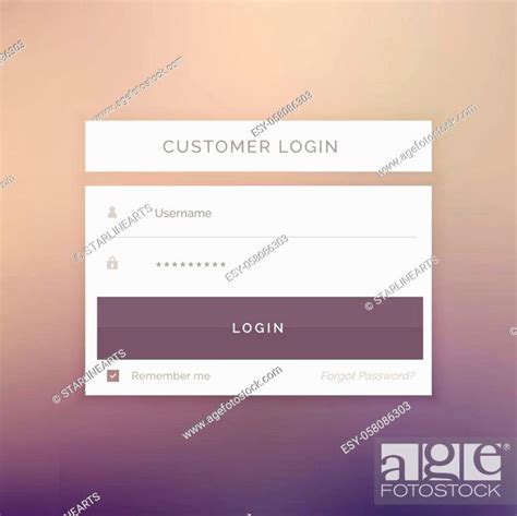 Minimal Login Form Template Design For Website And Applications Stock