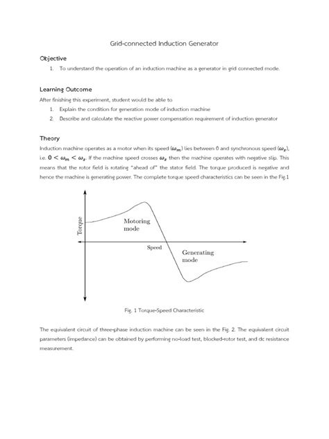 Grid Connected Induction Generator 2021 Pdf Electricity Electrical Engineering