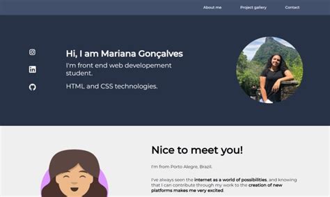 mariana gonçalves no linkedin css html design portfólio