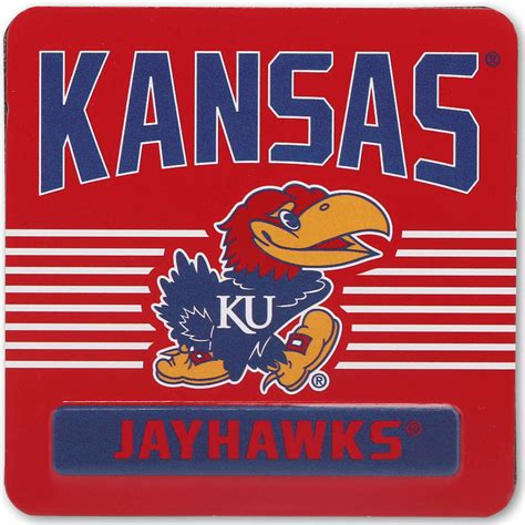 Kansas Jayhawks Red Tin Magnet W Logo Jocks Nitch