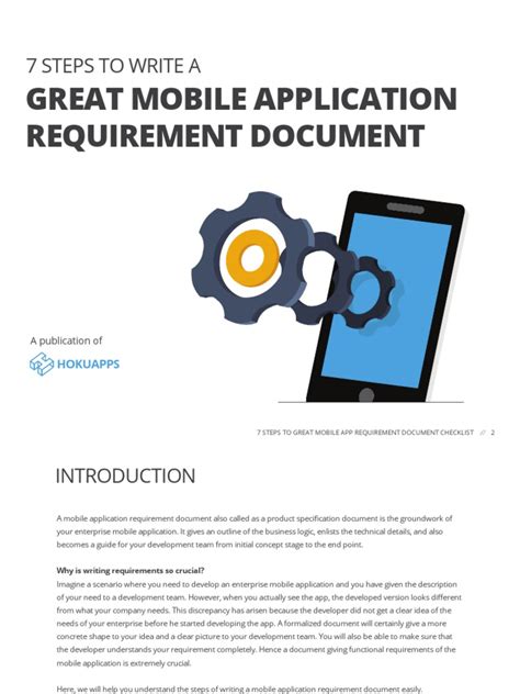 Great Mobile Application Requirement Document 7 Steps To Write A Download Free Pdf Mobile