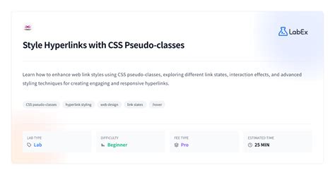 Style Hyperlinks With Css Pseudo Classes Labex