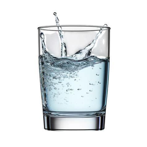 Crystal Clear Glass Of Fresh Water With Splash Effect 53348855 Png