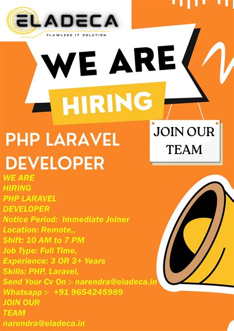 Narendra Rajput On Linkedin We Are Hiring Php Laravel Developer Notice