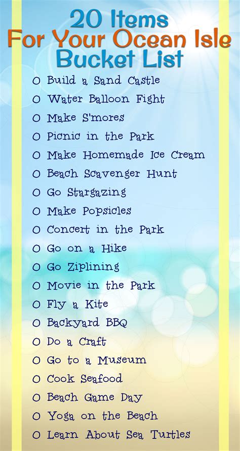 A Beach Bucket List That Will Make Your Friends Jealous Williamson