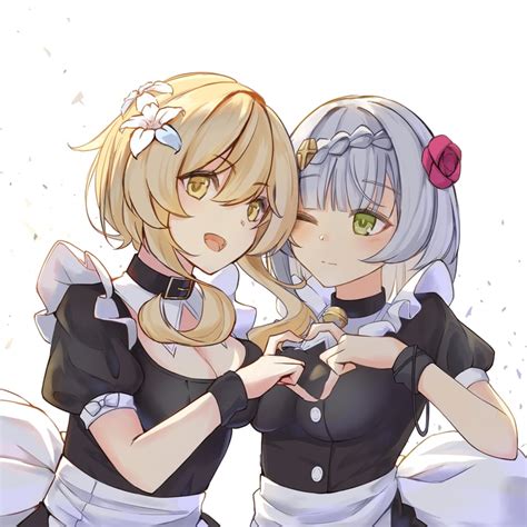 Lumine And Noelle Genshin Impact Drawn By Nanare Qilin Danbooru