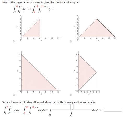 solved sketch the region r whose area is given by the