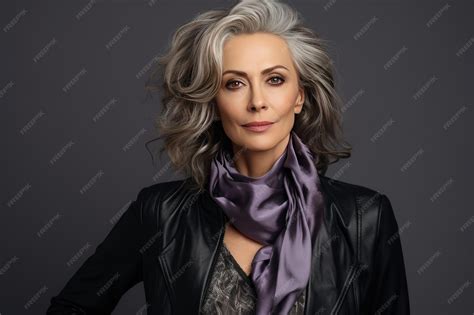 Premium Ai Image Beautiful Attractive Elderly Woman In Stylish