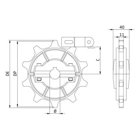Roda Cma 50 51 Bipartida Correntes Plásticas Cobra Correntes