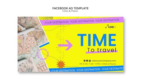 평면 디자인 도시와 장소 템플릿 무료 Psd 파일