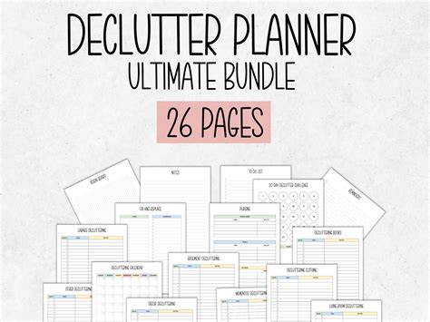 Declutter Planner Printable Bundle Declutter Schedule Printable