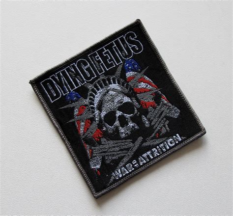 DYING FETUS War Of Attrition Grey Outline Woven Patch