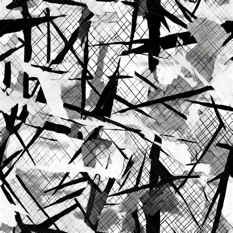 Modern Stylish Texture Of Mesh Seamless Pattern Intricate Black White Geometric Texture Stock