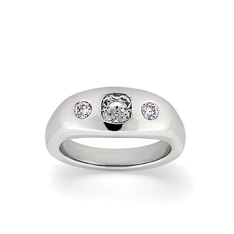 Gypsy Set Natural Cushion Diamond Ring Byard Brogan