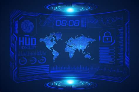 Hud 세계 기술 프리미엄 벡터
