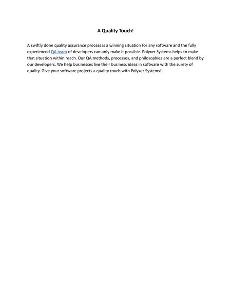 Exploring Different Types Of Qa Methods An Overviewpdf
