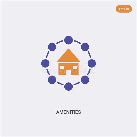 2 Color Amenities Concept Vector Icon Isolated Two Color Amenities Vector Sign Symbol Designed
