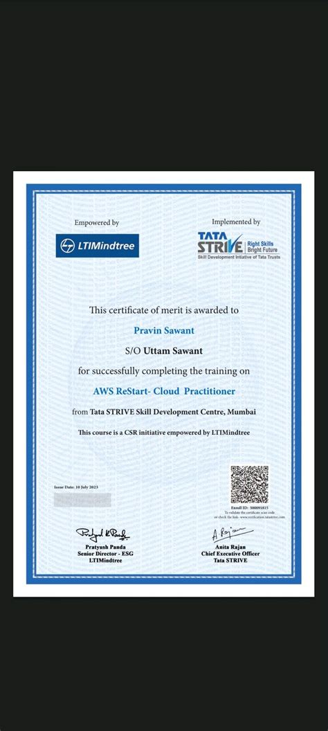 praveen sawant on linkedin tatastrive ltimindtree awstraining awscloud