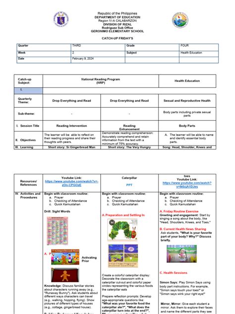 Dll Catch Up Friday Week 2 Pdf Behavior Modification Learning
