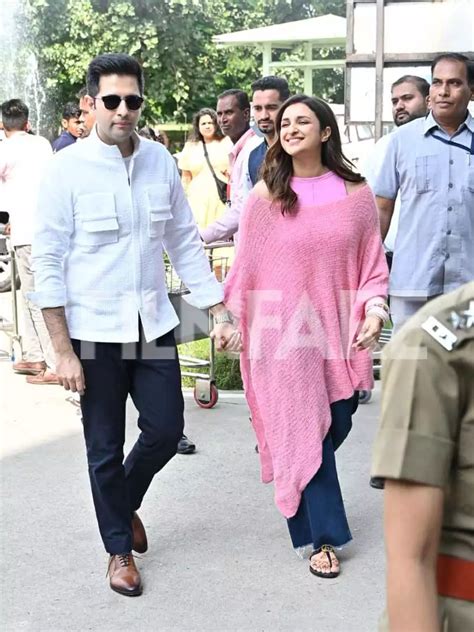 Parineeti Chopra and Raghav Chadha make their first public appearance ...