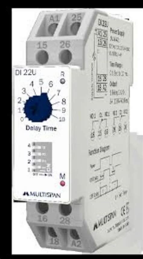2 Pole Multispan Di 22u Delay Timer For Electrical Instrument 22 A At