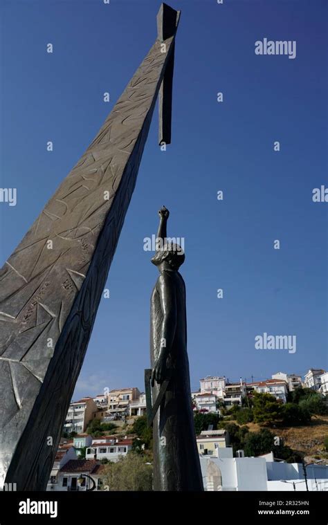 Monument To Pythagoras Greek Philosopher And Mathematician Samos Pythagorion Southern Aegean