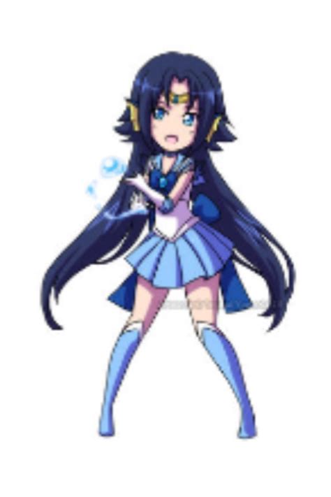 An Anime Character With Long Black Hair And Blue Eyes