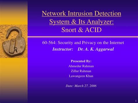 PPT Network Intrusion Detection System Its Analyzer Snort ACID PowerPoint Presentation