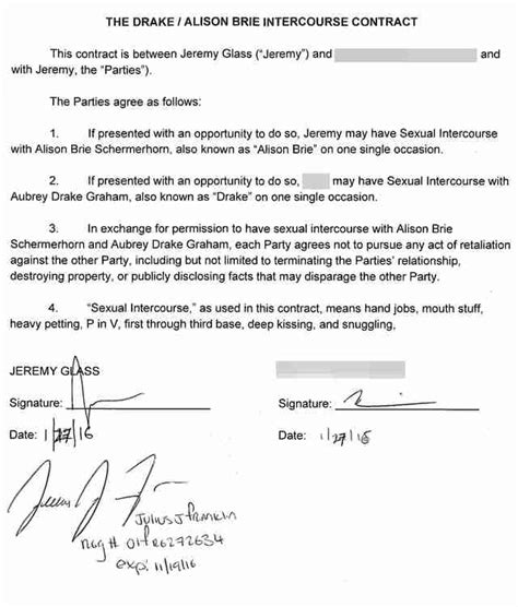 My Girlfriend And I Signed A Sex Contract With Drake Thrillist