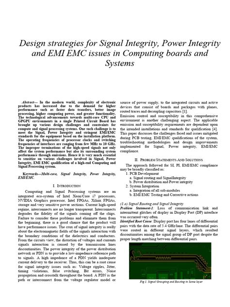 Design Strategies For Signal Integrity Power Integrity And Emi Emc Issues In Com Pdf