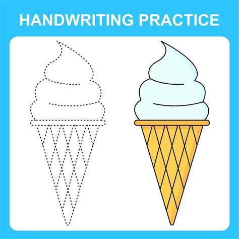 Handwriting Practice Trace The Lines And Color The Ice Cream