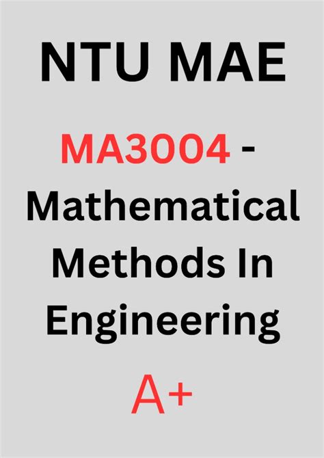 Ma3004 Mathematical Methods In Engineering Resources Hobbies And Toys