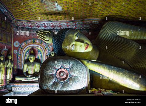 Sri Lanka Danbulla The Lying Buddah Statue In The Inside Of The Rock