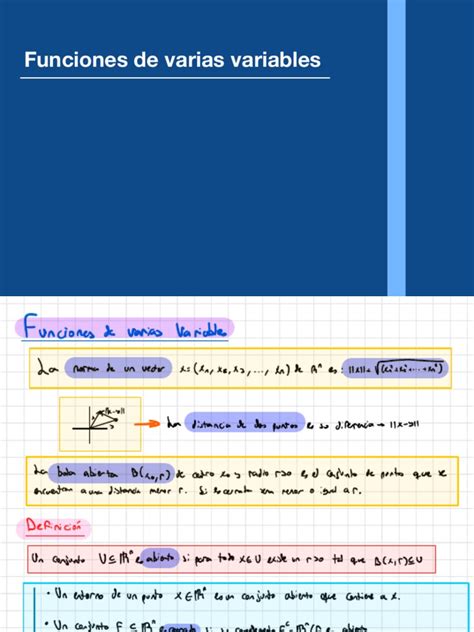 Funciones De Varias Variables Pdf Conceptos Matemáticos Análisis Matemático