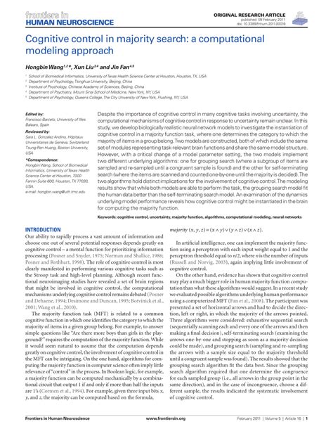Pdf Cognitive Control In Majority Search A Computational Modeling Approach